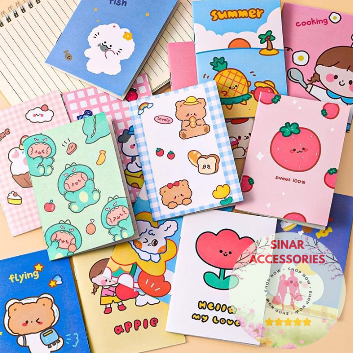 SA Mini Notebook 16 Sheets Cute Character Cover Mini Book Notebook ...
