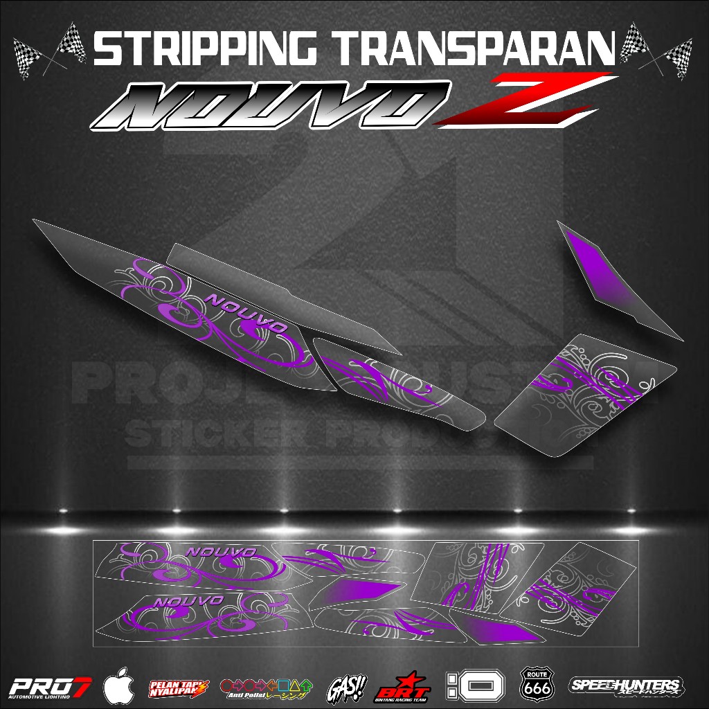 TRANSPARENT STRIPPING STICKER FOR NOUVO MX-Z MOTORCYCLE WITH BATIK ...
