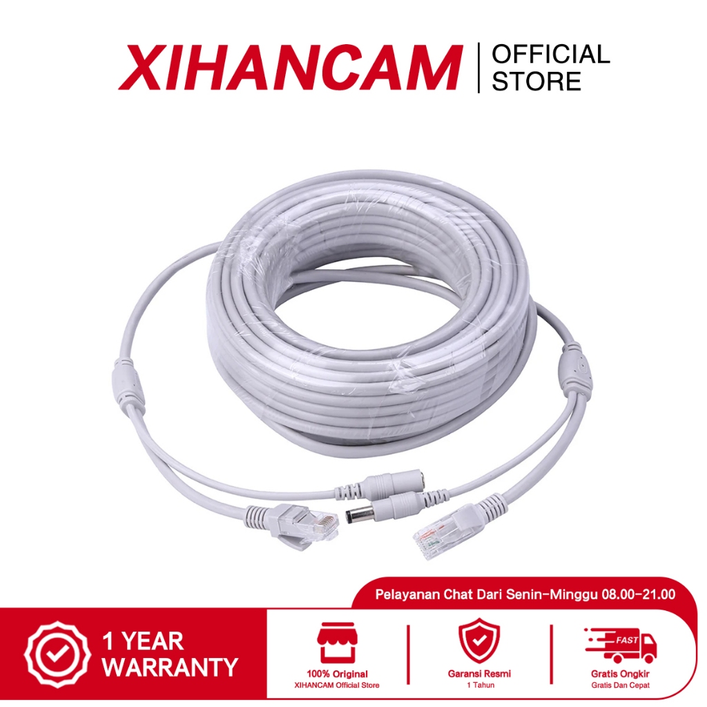 XIHANCAM CAT5E LAN Cable + DC 12V Power Jack Cable RJ45 Power DC ...