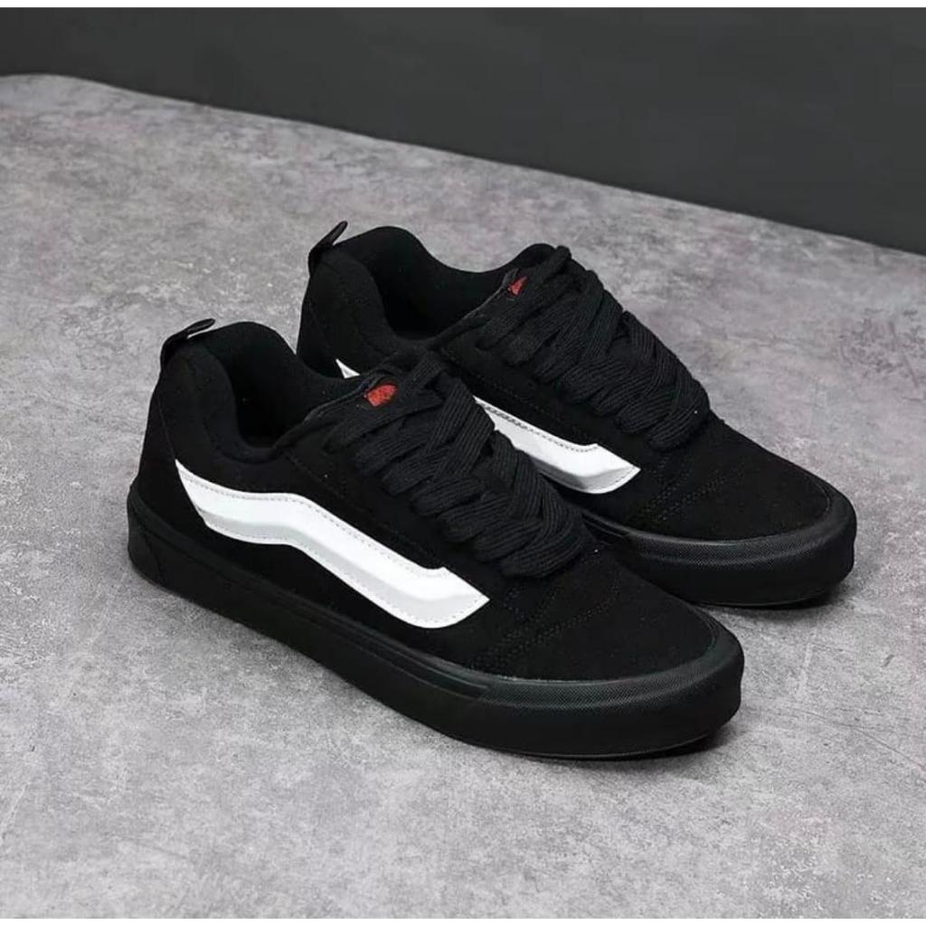 Van's Knu Skool Black White Original Sneakers Men and Women | Shopee Philippines