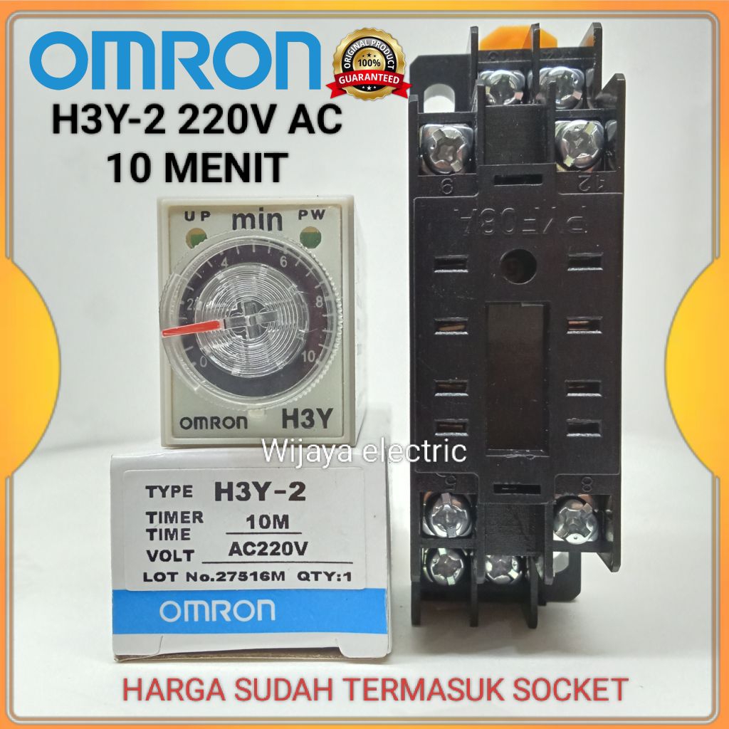 Omron H3Y-3 Timer/ h3y2 220vac 10 minutes 8pin plus socket | Shopee ...