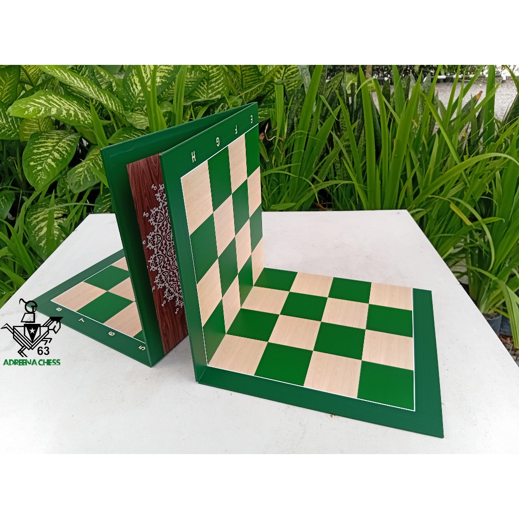 Premium 4-Fold Chess Board with Wood Grain Pattern and Notasi | Shopee ...