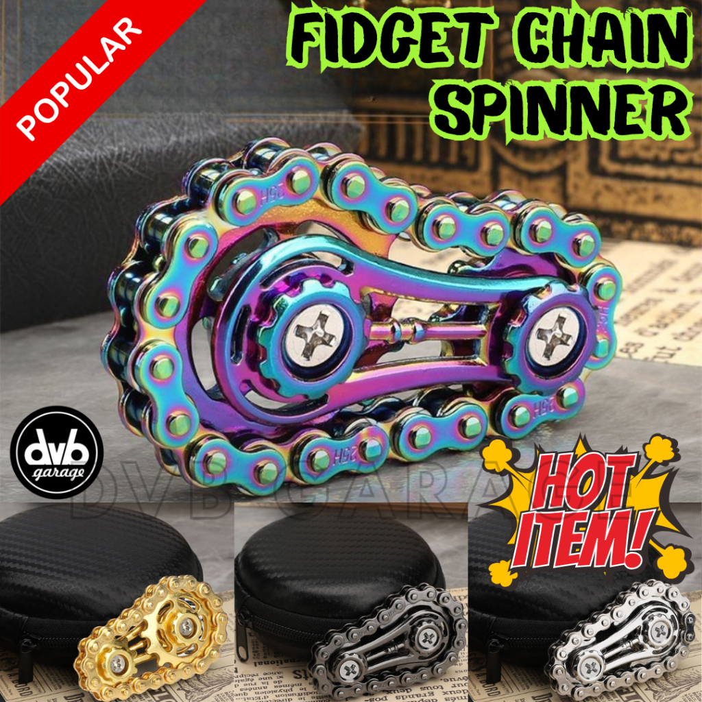 HAND FIDGET CHAIN SPINNER ROLLER TOYS STAINLESS STEEL ROTATING CHAIN ...