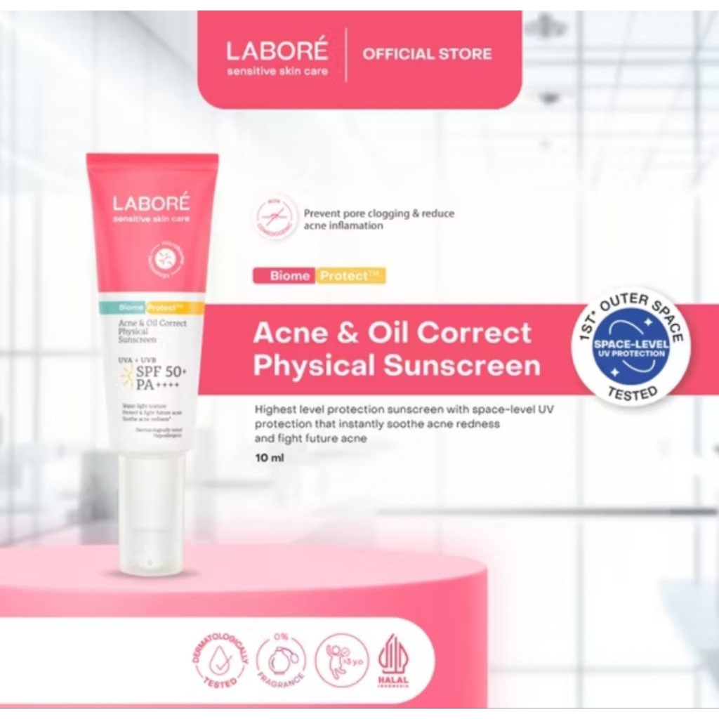 Labore Biom Protect Acne & Oil Correct Physical Sunscreen 10Ml | Shopee ...