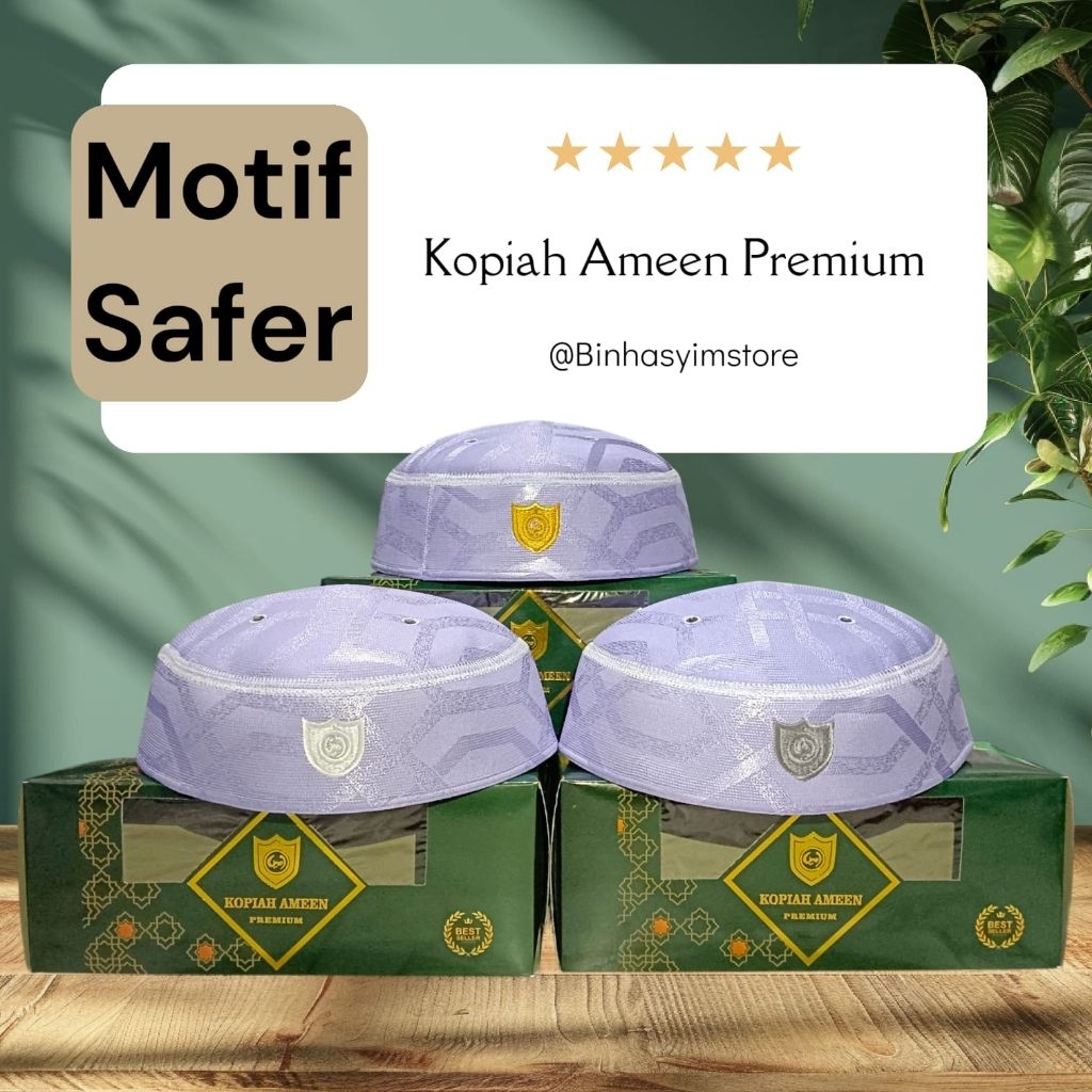 Ameen A5 Cap with Safer motif, Hexagon/, Polka Dot/, White/ Original ...