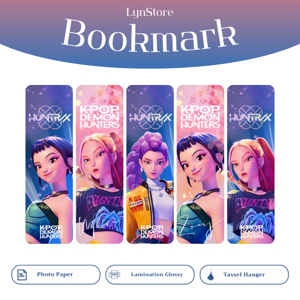 (LS_BM0013) Demon Hunter Kpop Bookmark - Huntrix Collection | Bookmark ...