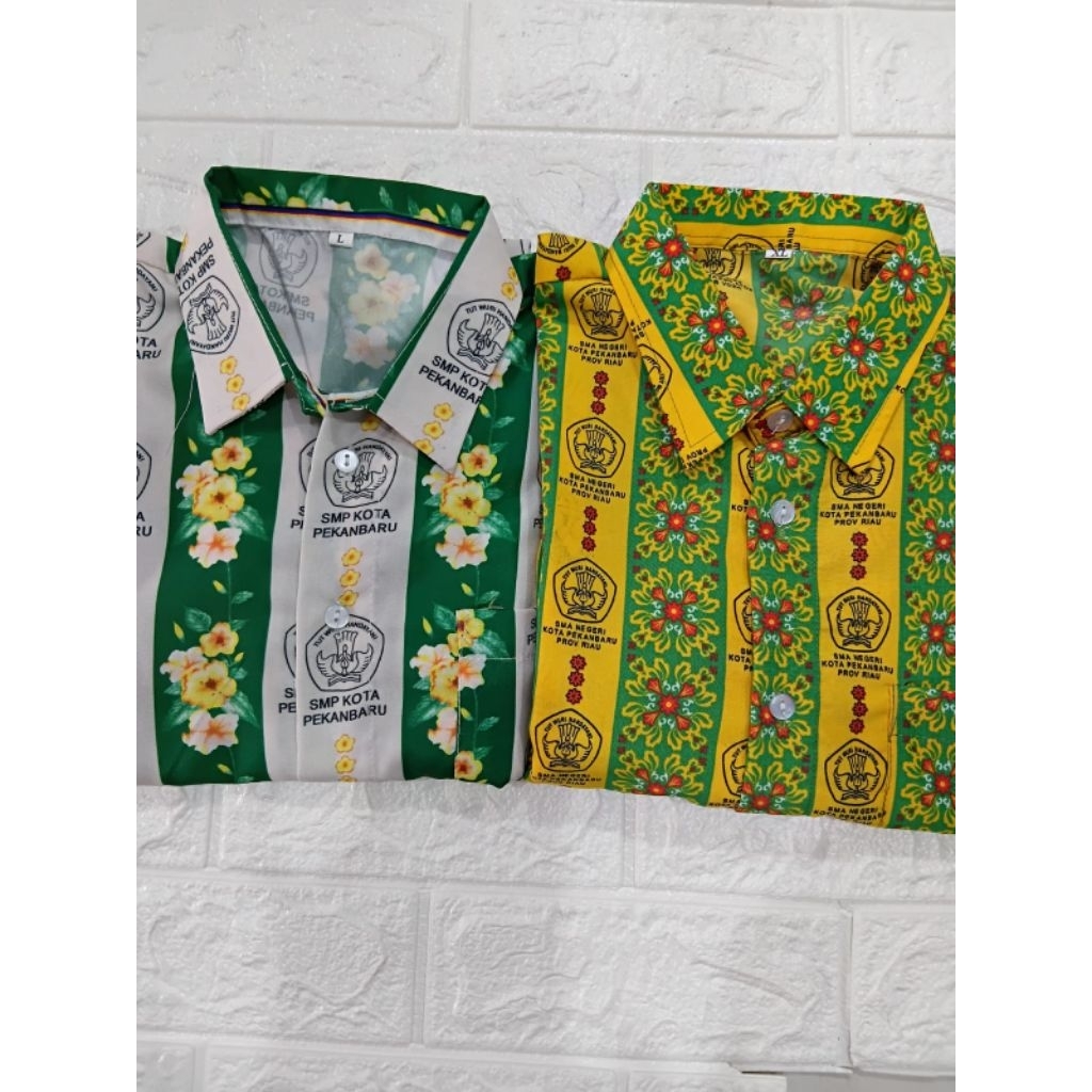 Pekanbaru long and short sleeve batik uniforms for junior high and high ...