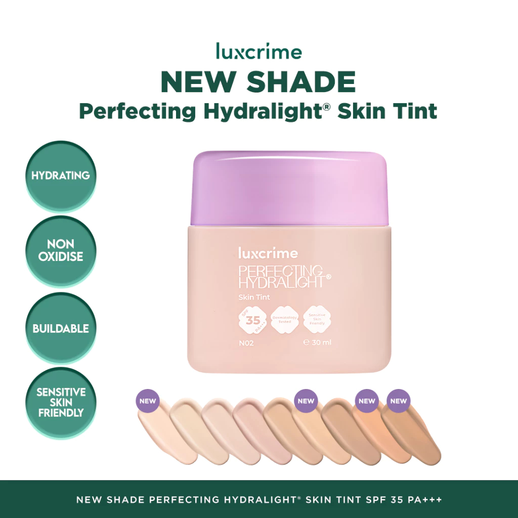 LUXCRIME Perfecting Hydralight Skin Tint SPF 35 PA+++ 30ml | Shopee ...