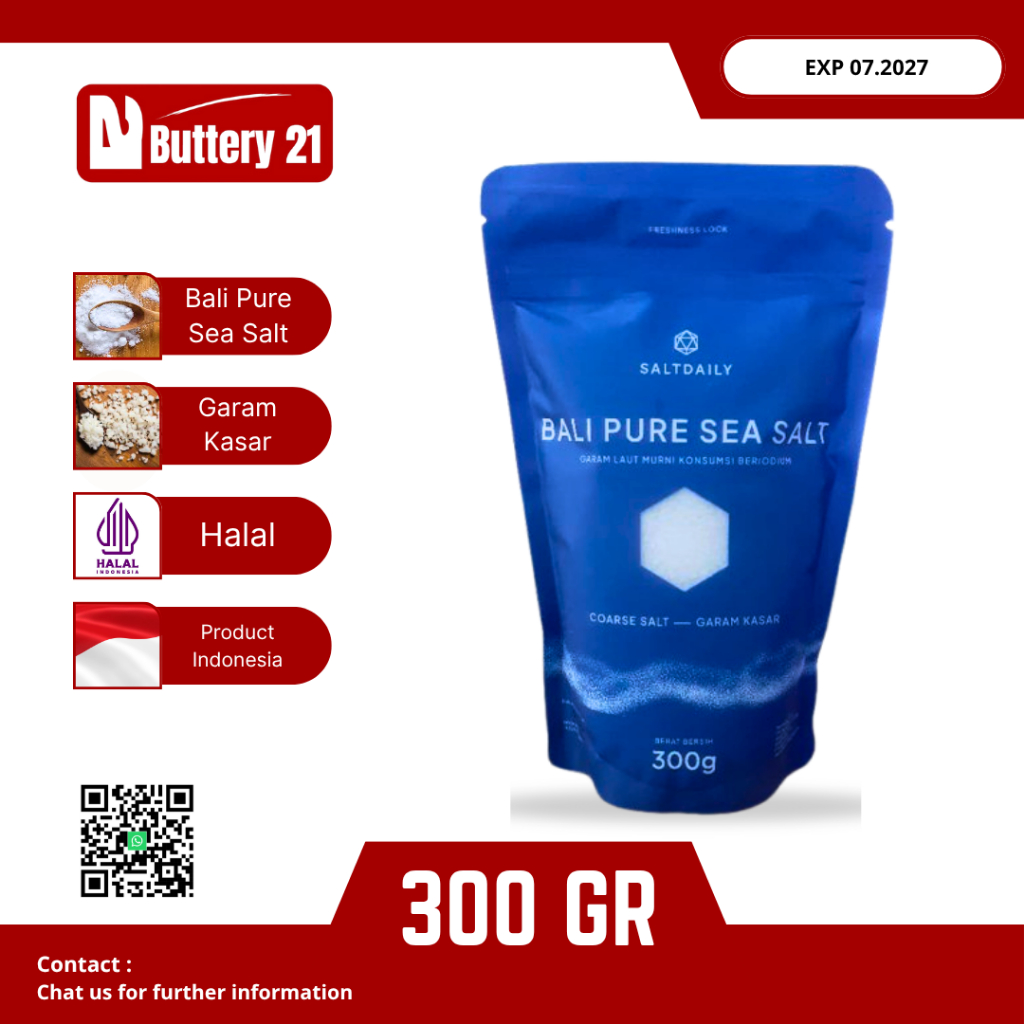 BALI COARSE SEA SALTPURE 300 GR/ SALTDAILY SALT SALT COARSE SALT/COARSE ...
