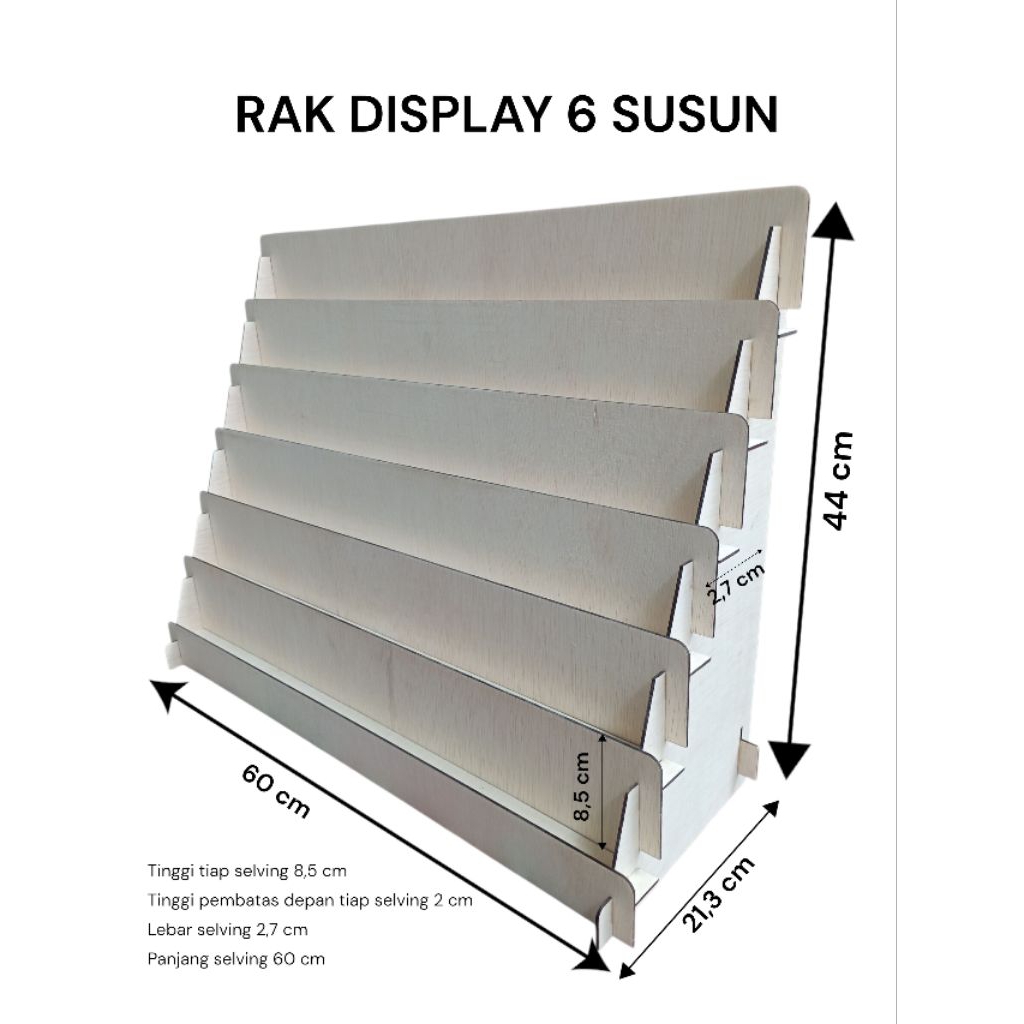 6-tier Display rack, 60 cm long, plain (without engraving) | Shopee ...
