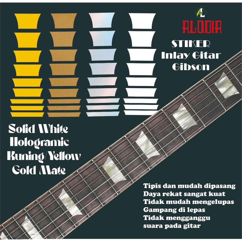 Alodia Sticker Inlay Guitar Gibson Inlay Fret Guitar Gibson Trapezoin ...