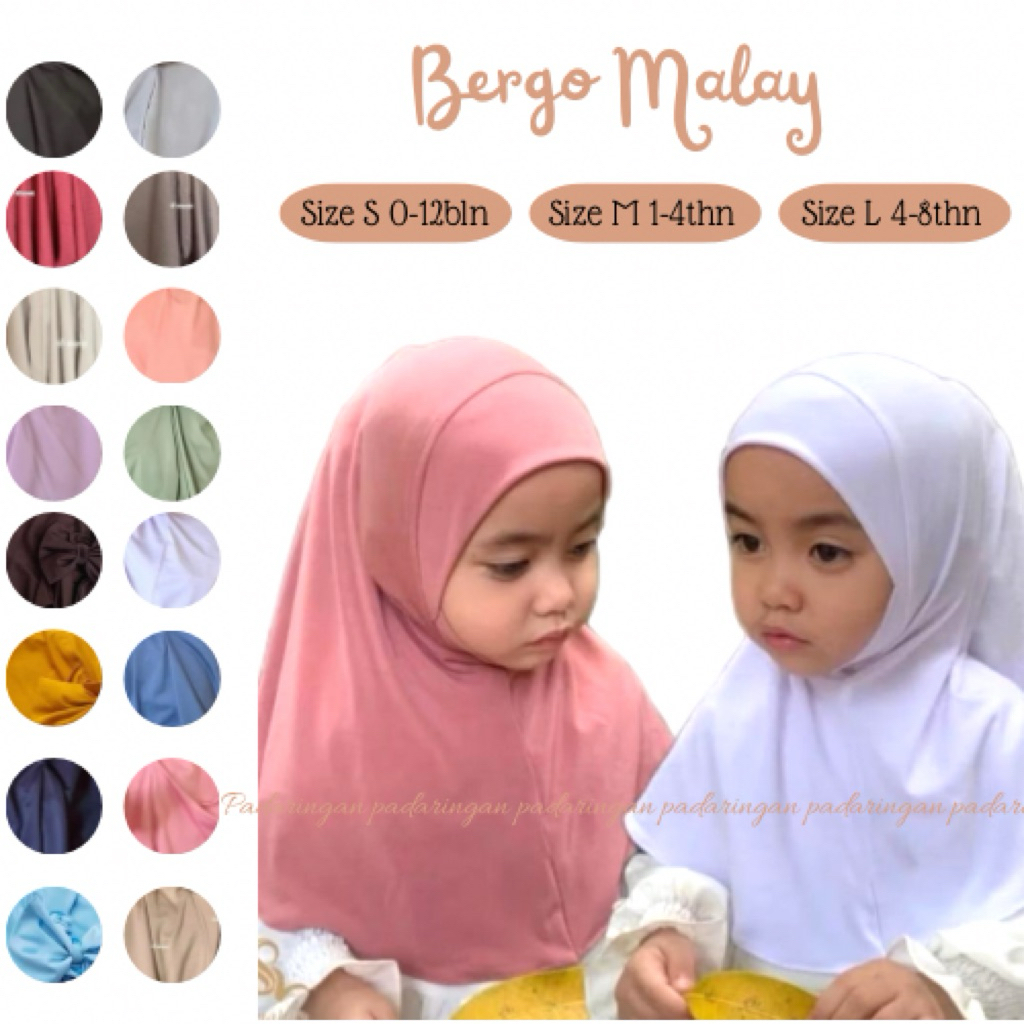 Baby hijab jersey BERGO MALAYSIA BABY chin malay age 0 6 months 1 2 3 4 ...