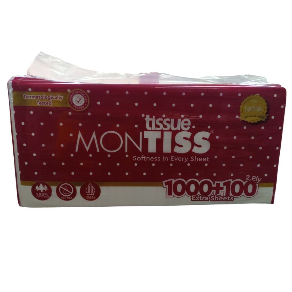 Montiss Tissue 1000s +100s 1000+100 Extra Sheets 2 Ply 1kg | Shopee ...