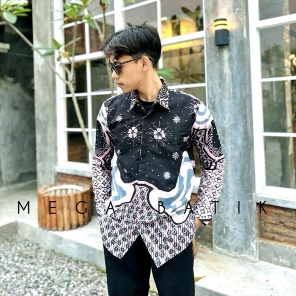 KATUN KEMEJA AMANDA Men's Long Sleeve Batik Shirt, Smooth Cotton ...