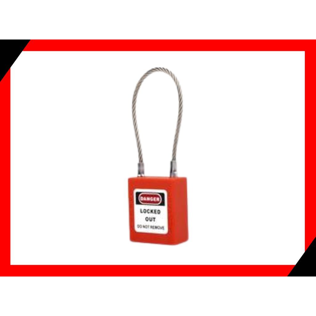 Nylon safety padlock orange with cable | Shopee Philippines