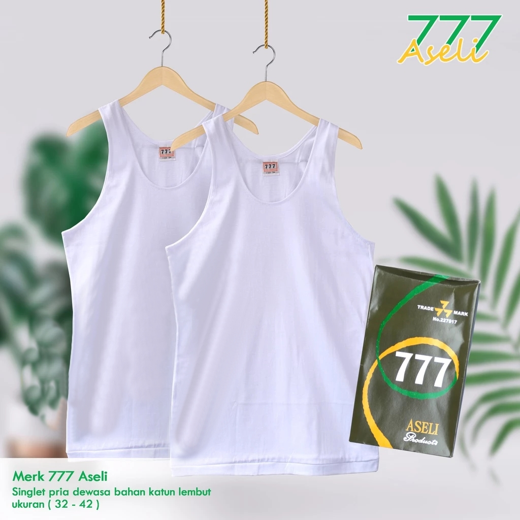Singlet 777 Plain White | Men's Underwear Plain White Tank Top | Men's ...