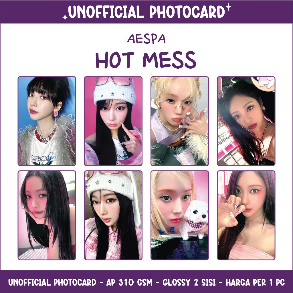 UNOFFICIAL PHOTOCARD AESPA - HOT MESS | Shopee Philippines