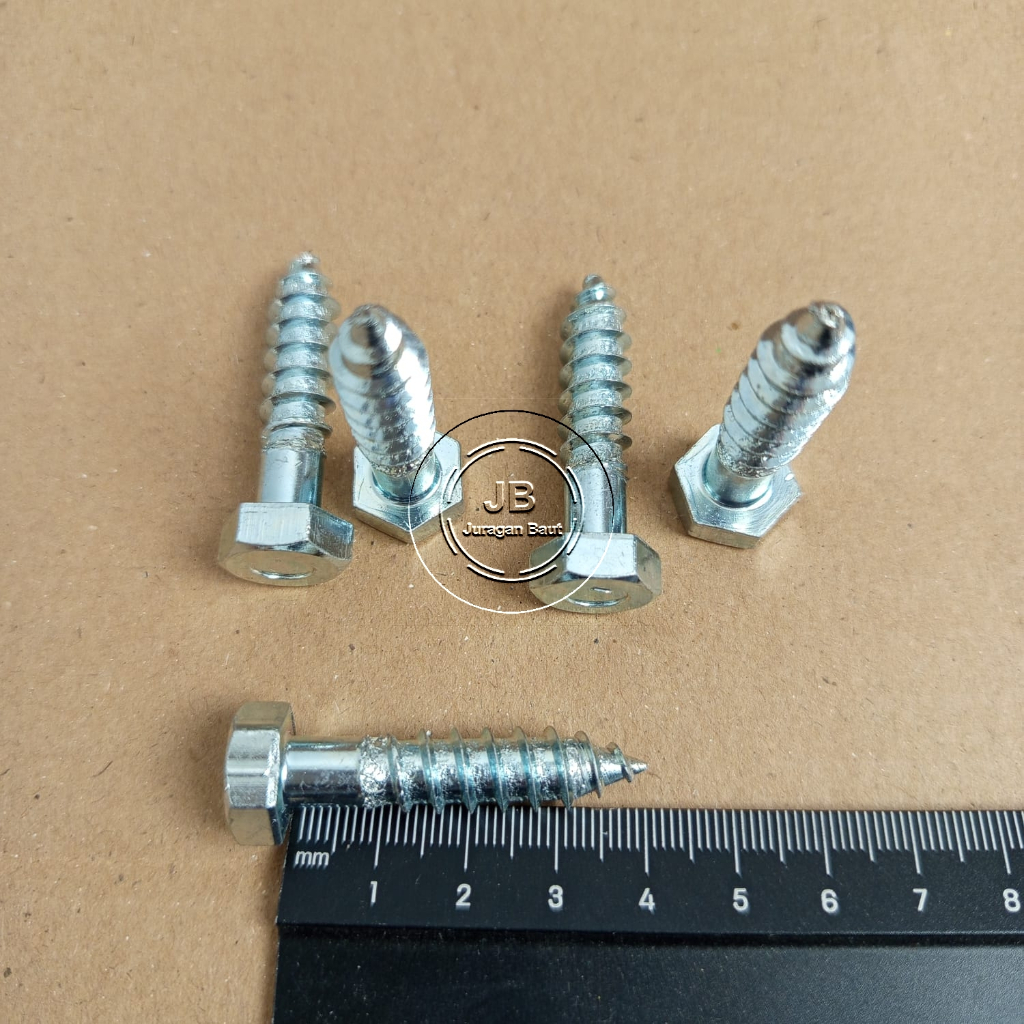 LAG SCREW LAGSCREW 3/8 X 1 1/2 LENGTH 4CM 4 CM KEY 14 3/8X1 1/2 DESKRUP ...