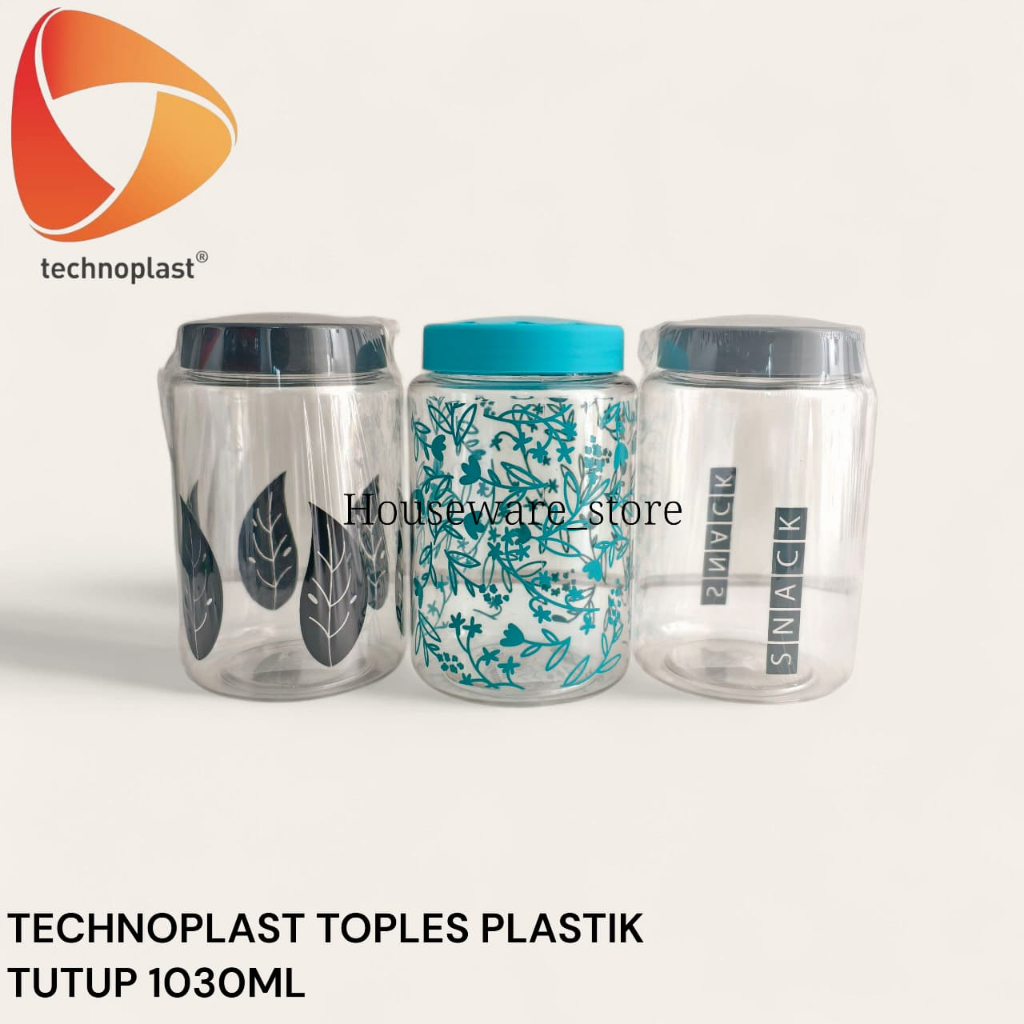 TECHNOPLAST Grande Canister 1030ml | Plastic Jar with Swivel Thread Cap ...