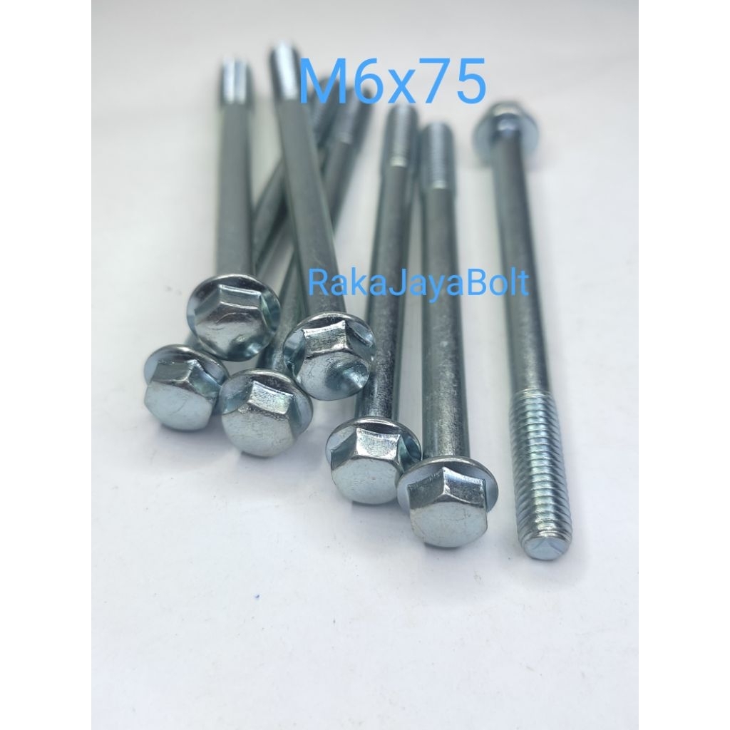 MESIN CVT Block Bolts Original Engine Block Bolts M6X75mm pitch 1.0 ...