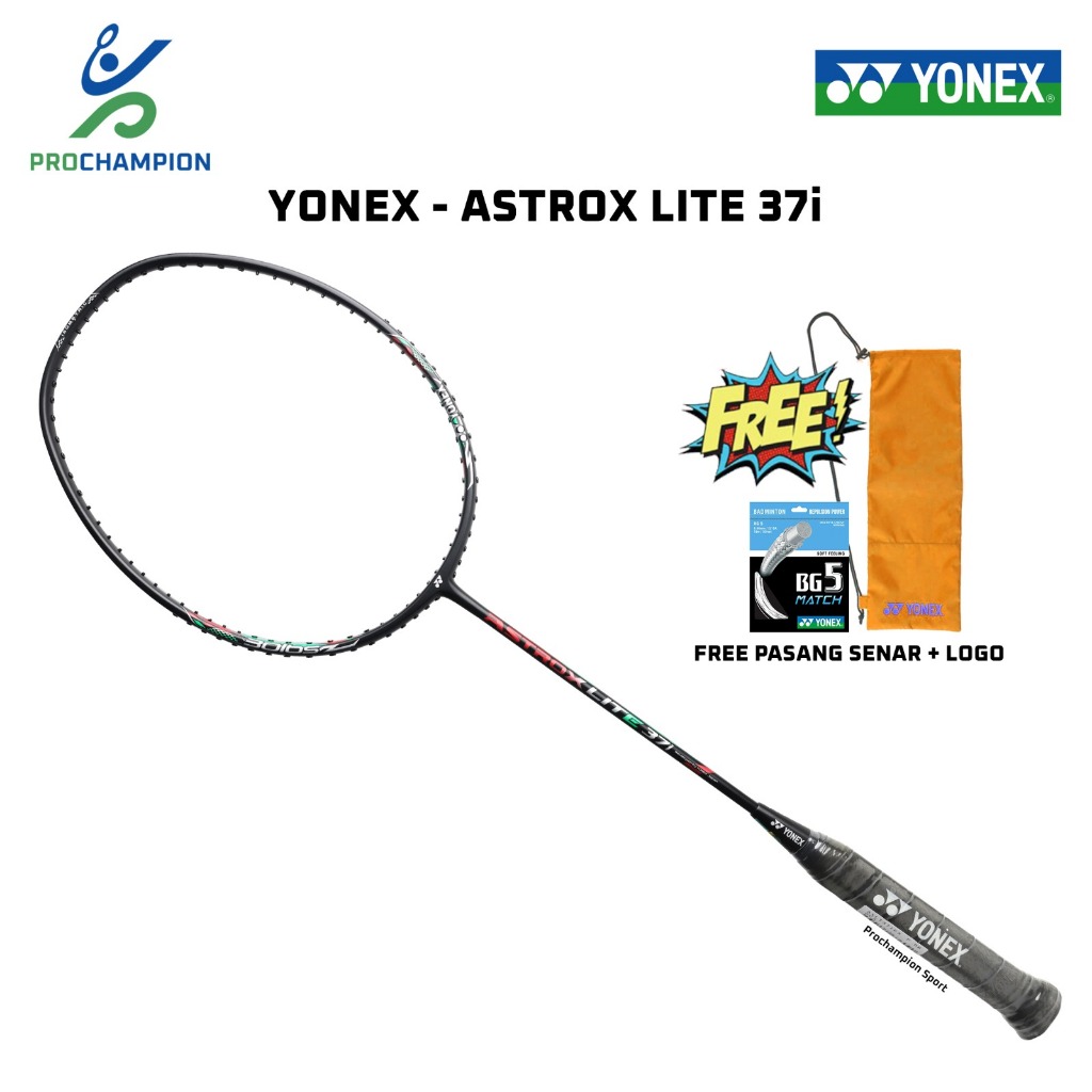 Yonex Original Astrox Lite 37i i-Series 5UG5 Black Badminton Racket ...