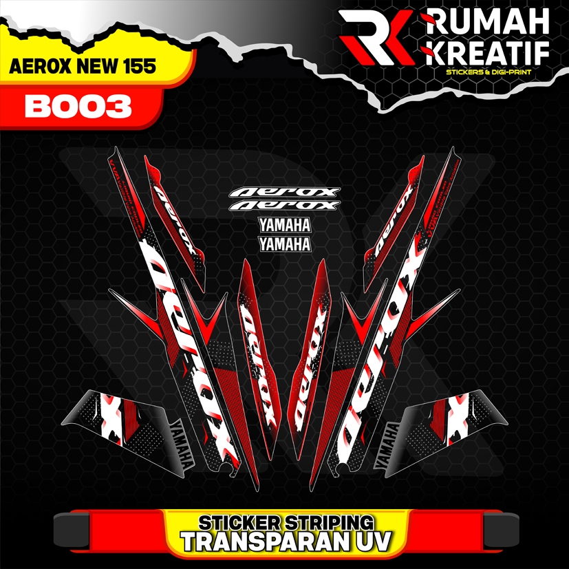MERAH Striping All New Aerox Turbo Ultimate 2025 Transparent Uv Decal ...