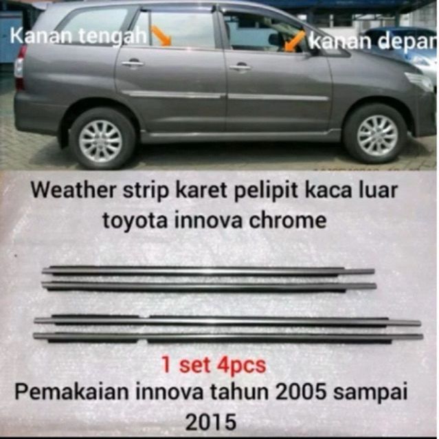 Weather strip rubber outer door glass seam innova 2005-2015 original ...