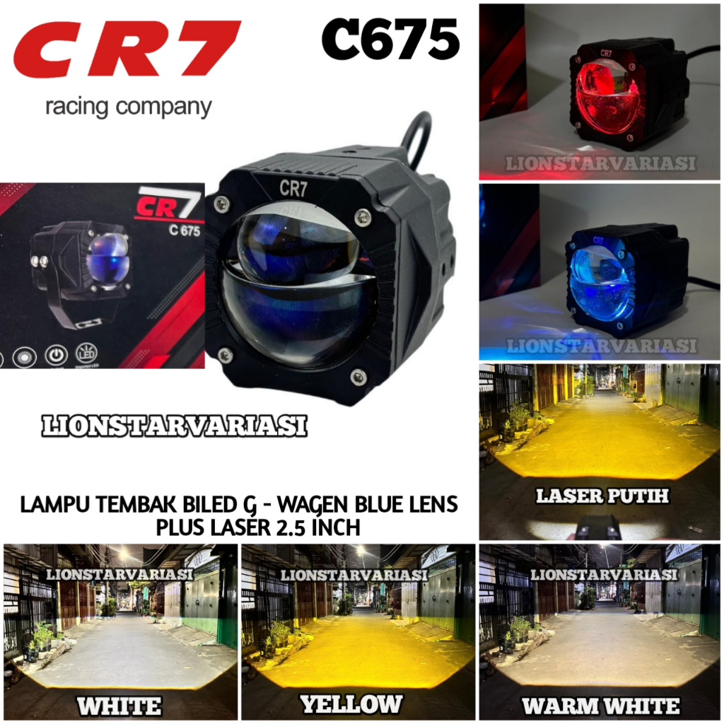 CR7 C675 - 2.5 Inch Blue Lens Laser Biled Shooting Light Plus Ballast ...