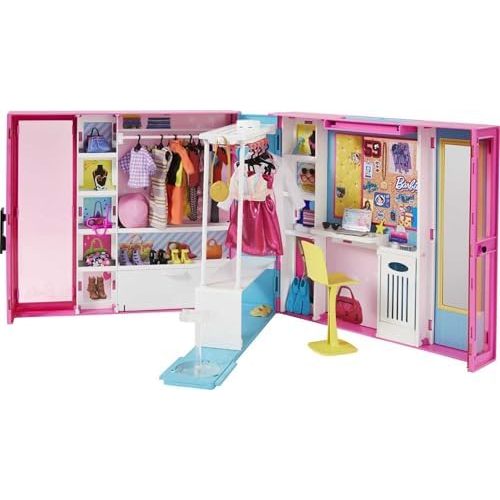 Barbie Dream Closet Playset with 30+ Clothes & Accessories for Barbie ...