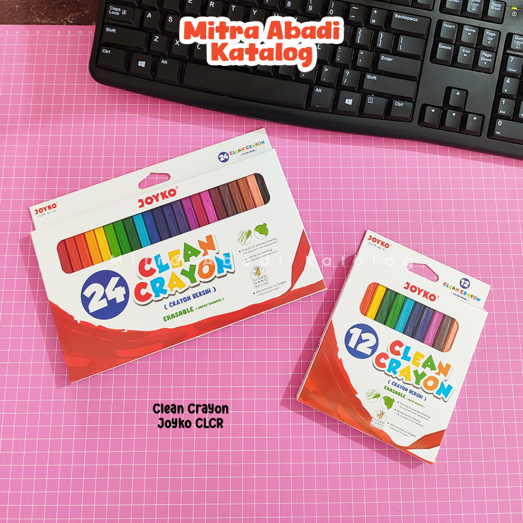 JOYKO CLEAN CRAYON CLCR COLOR / 12, 24, 36 COLORS CLEAN CRAYON ERASABLE ...
