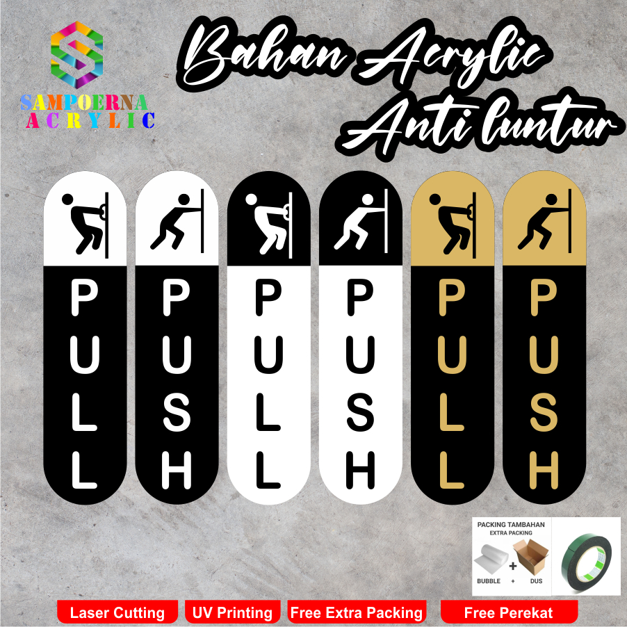 Latest minimalist aesthetic PUSH PULL acrylic sign | Shopee Philippines