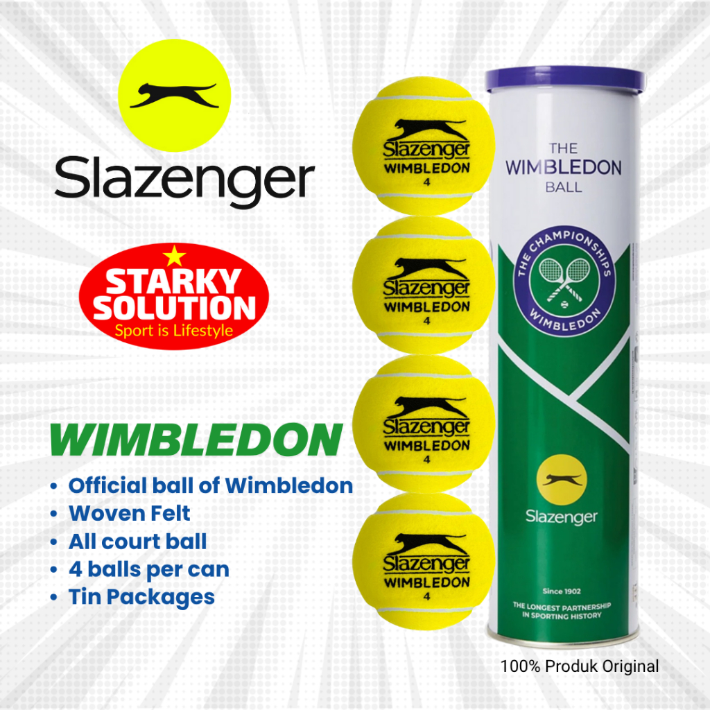 SLAZENGER WIMBLEDON Official Tennis Ball ITF Approved Original ...