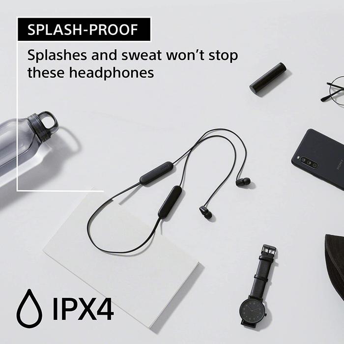 BLACK sony WI-C100 / WIC 100 Bluetooth in-Ear Earphones Bulit in ...