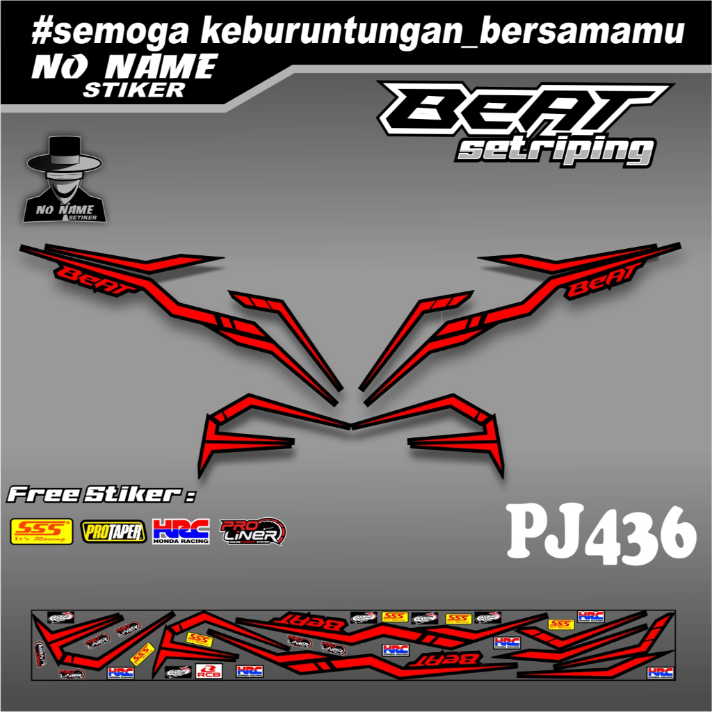 Striping sticker sticker beat (pj436) variation - honda motorbike ...