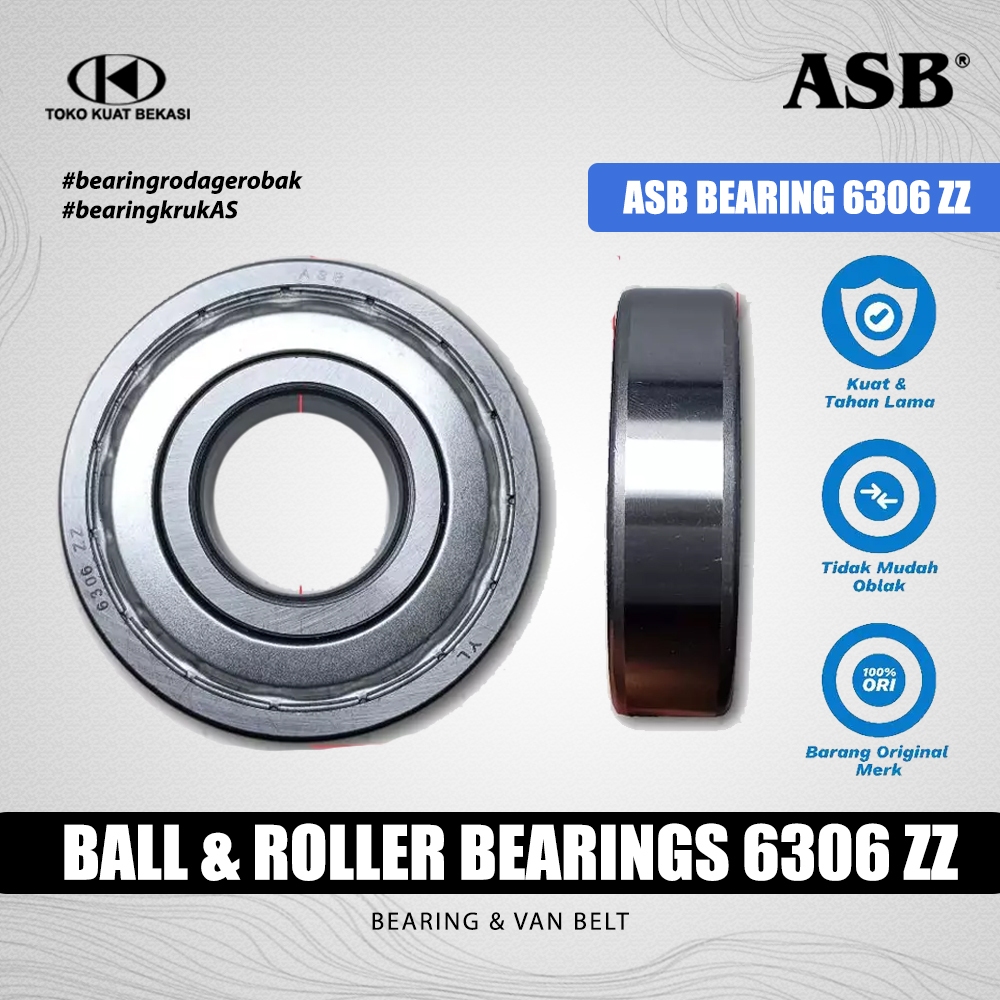 ASB bearing 6306ZZ / Cart wheel bearing / AS crankshaft bearing / Laker ...