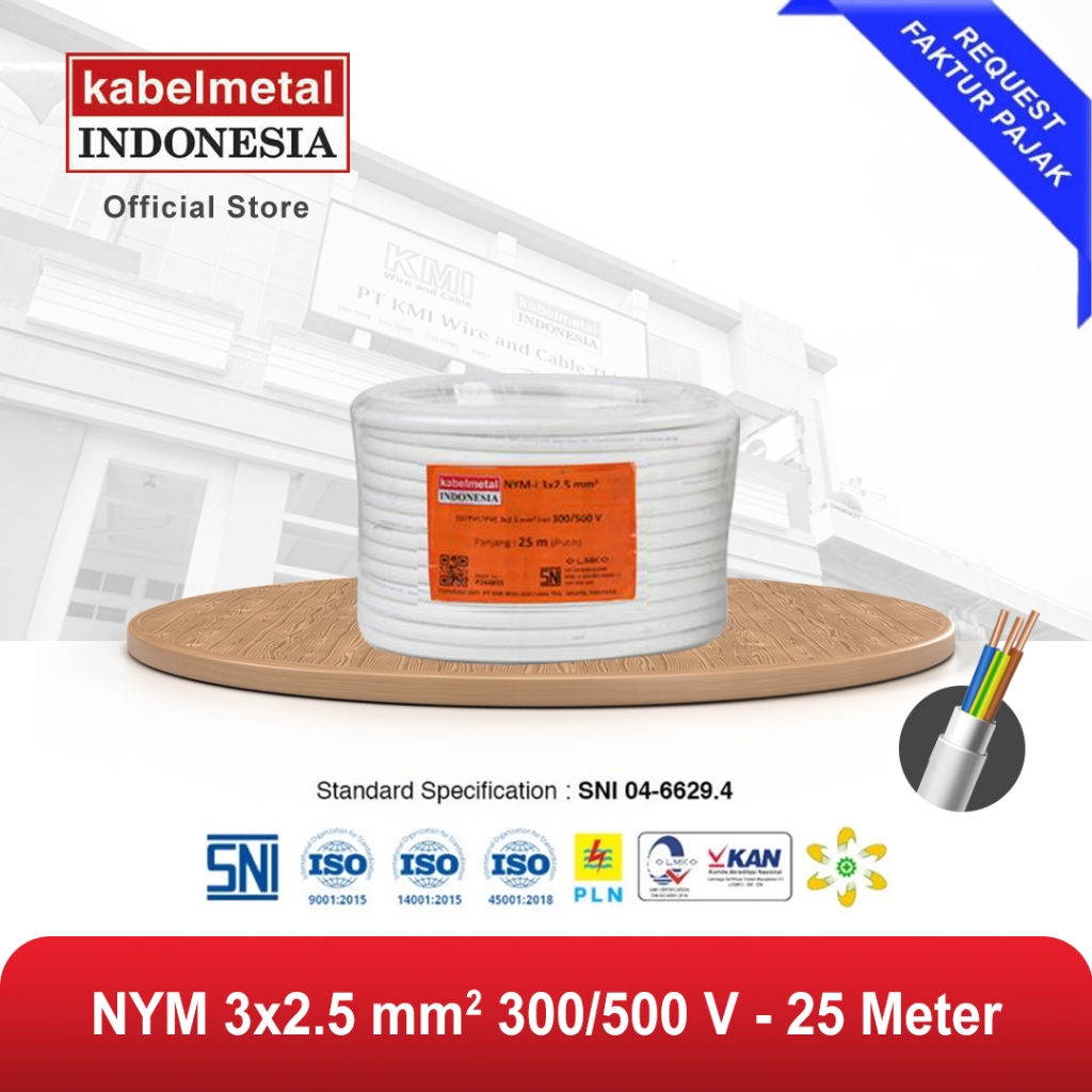 NYM Cable 3x2.5 mm 25 Meters Roll cablemetal INDONESIA - Single Copper ...