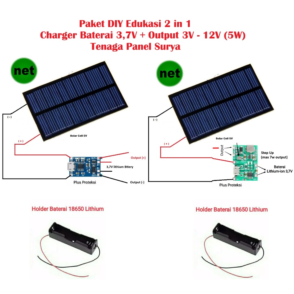 2-In-1 Educational Kit Module Solar Charger Battery Powerbank 3.7V ...