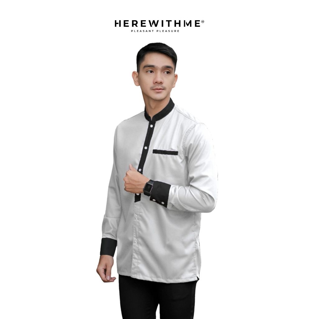 Herewithme Taqwa "Jamil" White Taqwa Long Black Men | Shopee Philippines