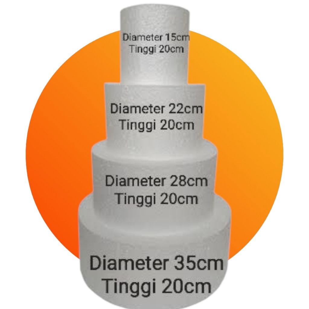 Styrofoam cake 20cm high Styrofoam cake/ 20cm high tube Styrofoam/ 20cm ...