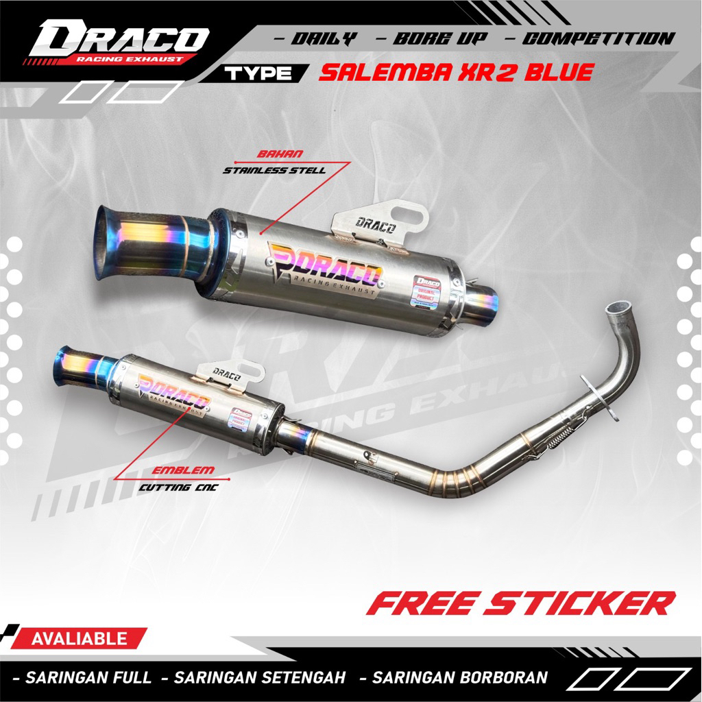 Saleba Draco XR2 Blue Vario aerox Exhaust mio nmax Scoopy vario160 ...