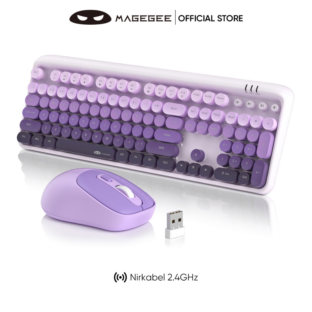 Magegee Wireless Keyboard and Mouse Set 2.4GHz 3 Level DPI Soft V920 ...