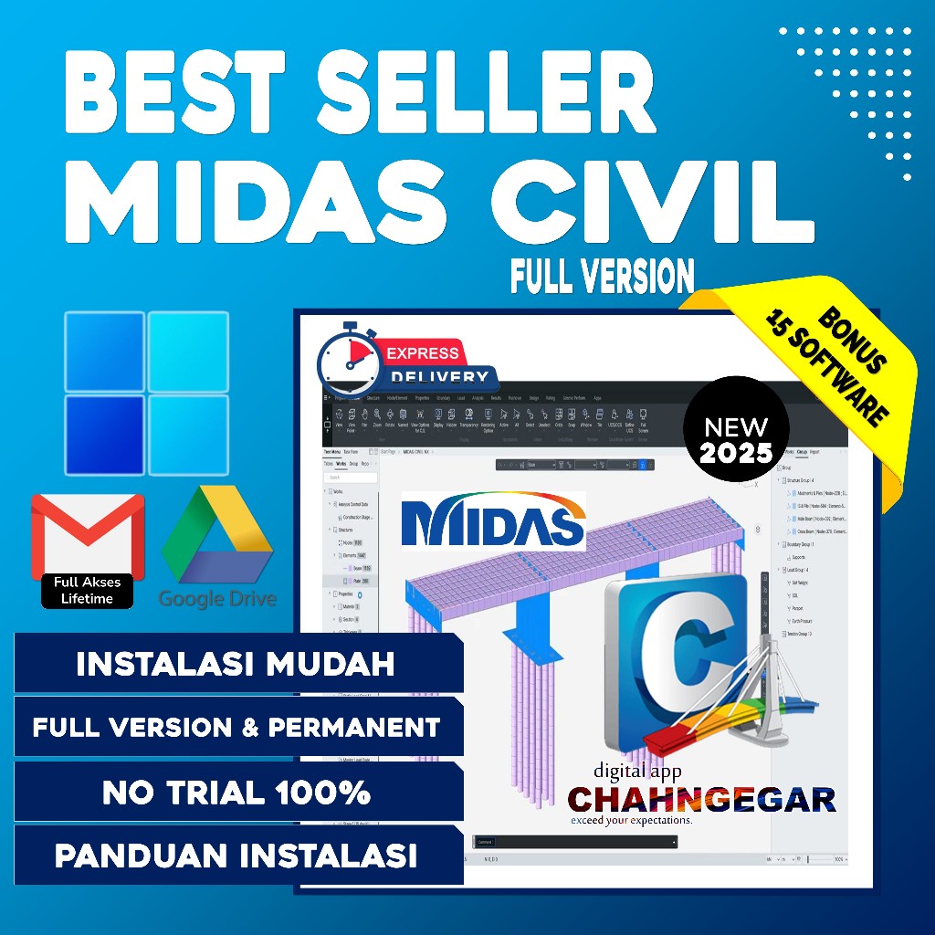 MIDAS CIVIL 2022 Full Permanent CIVIL Technical Software Comprehensive Analysis | Shopee Philippines