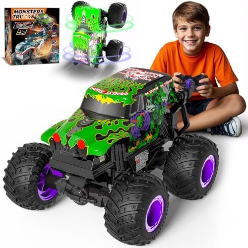 Monster Trucks for Boys Age 4-7, 2.4Ghz RC Grave Zombie Monster Truck ...