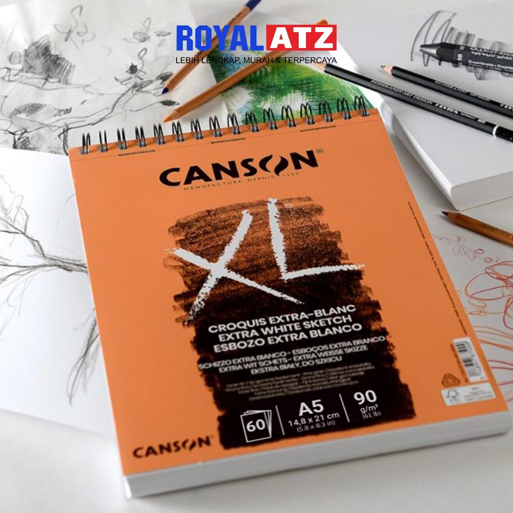 CANSON XL Extra White Sketchbook 90gsm Premium A5 Sketch Paper & Design ...