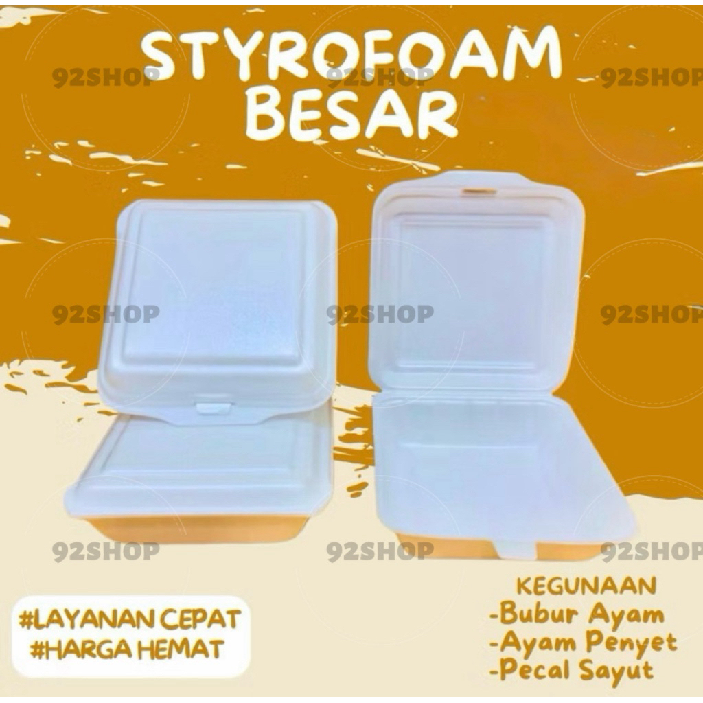 Styrofoam box cork food container size 17 CM x 17 CM | Large styrofoam ...