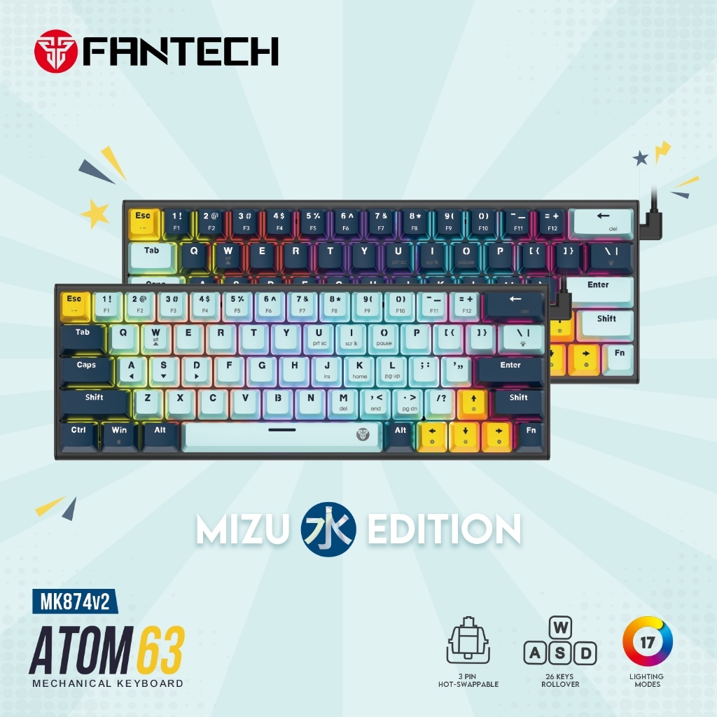 FANTECH MK874V2 ATOM63 V2 Mechanical Gaming Keyboard TKL | Shopee ...