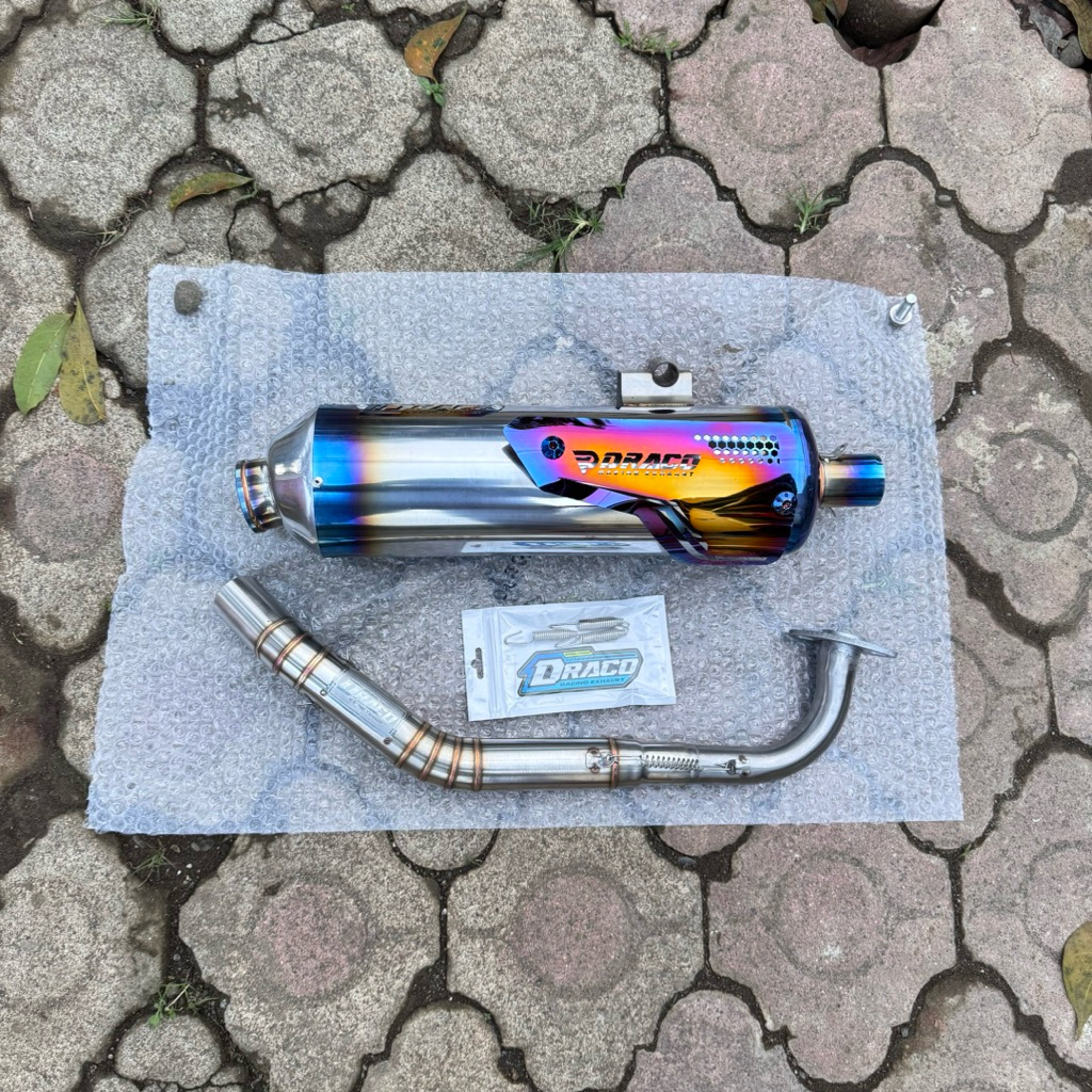 Standard racing exhaust Draco Type hyper SS half blue aerox vario pcx ...
