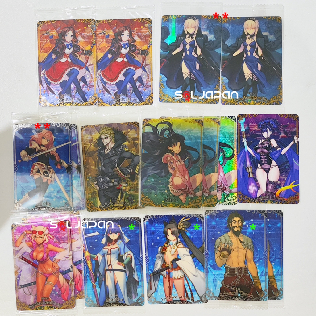 Fate Grand Order FGO Wafer Card Rider Davinci Artoria Arthuria Altria ...