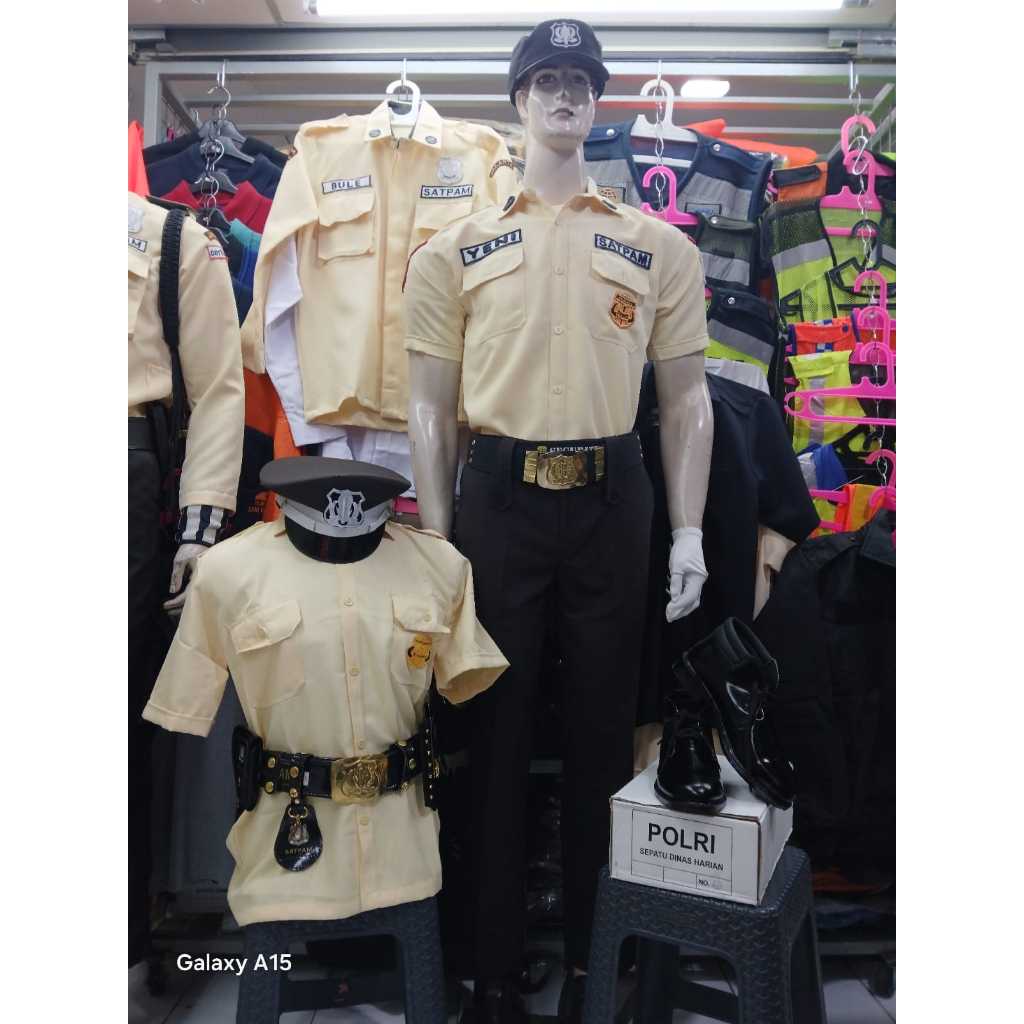Daily security guard uniform PDH CREAM/ PDH CREAM SATPAM | Shopee ...