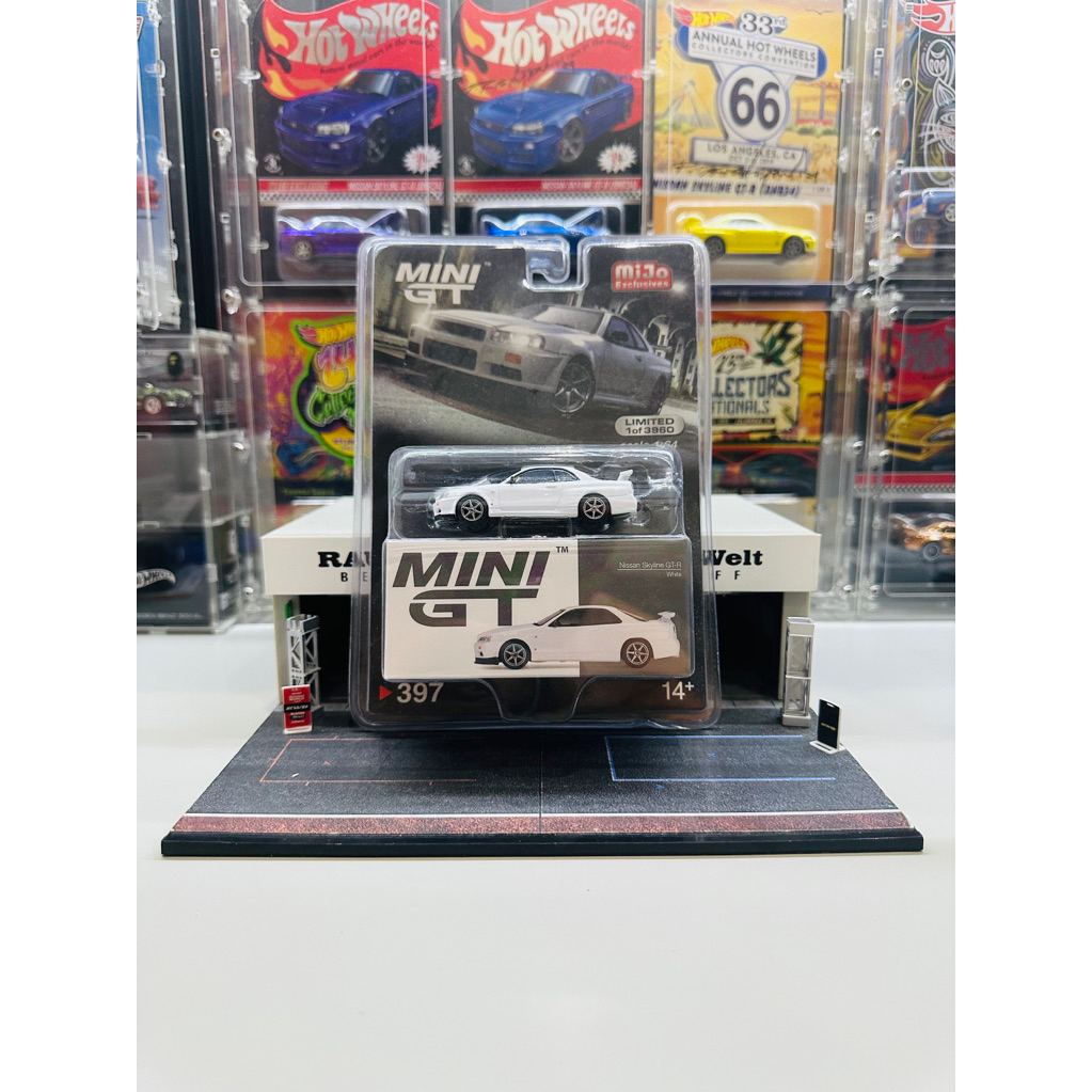 Mini GT No 397 Nissan Skyline R34 V-Spec N1 White Mijo Exclusive ...